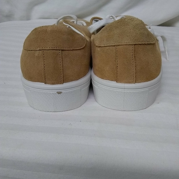 Mango | Shoes | Mng Mango Fashion Sneakers Gold Suede Leather Lace Up ...